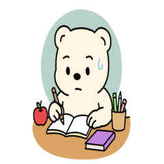 Study Bear: Keep Going! - LINE スタンプ | LINE STORE