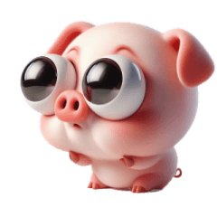 Bug-Eyed Pink Pig – LINE stickers | LINE STORE