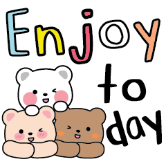Cute bear friends ENGLISH V.6 – LINE stickers | LINE STORE