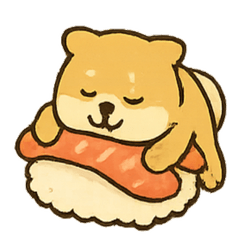 Munchy Shiba Sushi Stickers - Stiker LINE | LINE STORE