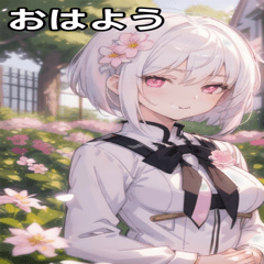 Confident Smirk with a White Wolf Cut – LINE stickers | LINE STORE