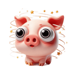 หมูชมพูวันนี้ไม่อยากคุย – สติกเกอร์ LINE | LINE STORE