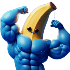 18cm Big Blue Banana – LINE stickers | LINE STORE