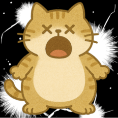 Chubby cat greeting stickers - Stiker LINE | LINE STORE
