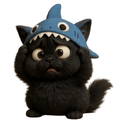 Little Shark Head Black Cat No text – LINE stickers | LINE STORE