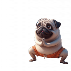 Adorable Pug Stretching Exercises – LINE stickers | LINE STORE
