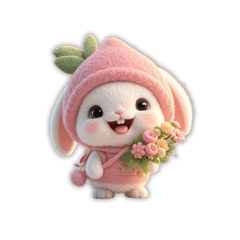 Blushy Bunny Days Cute Bunny Stickers – LINE stickers | LINE STORE