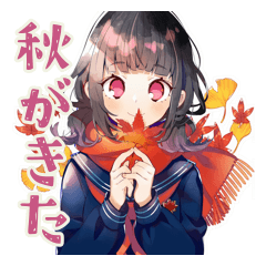 Autumn Uniform Girl Stickers – LINE貼圖 | LINE STORE