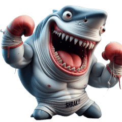The Fierce but Adorable Shark Boxer, – LINE stickers | LINE STORE