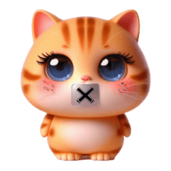 Bad Orange Cat Doesnt Want to Talk – LINE stickers | LINE STORE