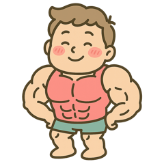 Cute Muscle Guy Stickers – LINE stickers | LINE STORE