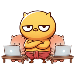 Round-headed chick, Hell's Day (no tex) – LINE stickers | LINE STORE
