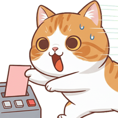 Chubby Thief Cat Luna-Office Daily Life1 – LINE stickers | LINE STORE