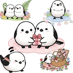 BIG! Spring time! Shima-enaga birds – LINE stickers | LINE STORE