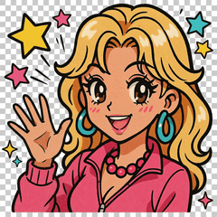 90s Gyaru Girl - Retro Vibes – LINE stickers | LINE STORE
