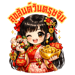 Lucky Little Girl Chinese New Year - Stiker LINE | LINE STORE