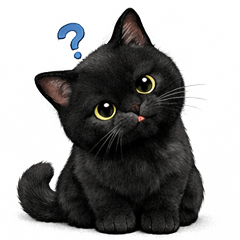 Mochi Black Cat_Real & Chubby Daily Life - Stiker LINE | LINE STORE