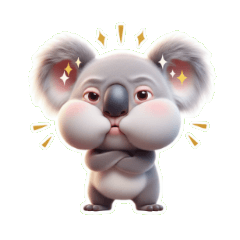 Grumpy Koala is Angry and Pouting – LINE stickers | LINE STORE
