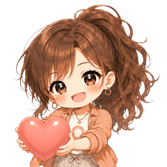Big-Hearted O-Type Girl Stickers – สติกเกอร์ LINE | LINE STORE