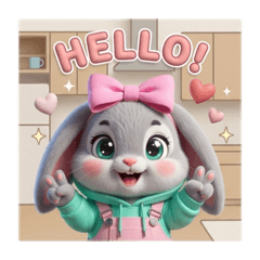 ハロー！もふもふうさぎ - LINE スタンプ | LINE STORE