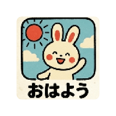 昭和レトロなうさぎさん日常挨拶 - LINE スタンプ | LINE STORE