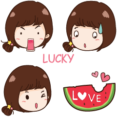 LUCKY yiwah emoji e – LINE貼圖 | LINE STORE