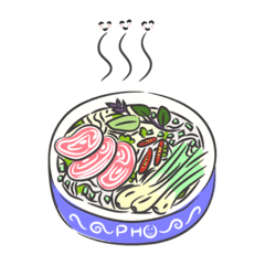 Pho Ingredients - Happy Eating Vietnam 2 – Stickers LINE | LINE STORE