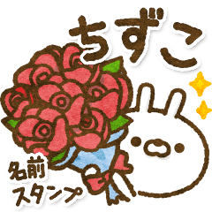 [Chizuko] Name sticker of carrot rabbit - Stiker LINE | LINE STORE