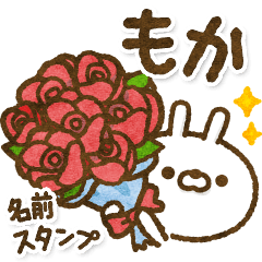 [Moka] Name sticker of carrot rabbit – LINE貼圖 | LINE STORE