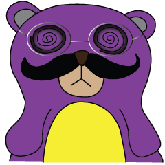 Nerd bear with mustache – LINE 스티커 | LINE STORE