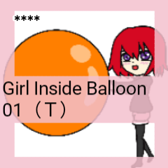 Girl Inside Balloon 01(T) - Stiker LINE | LINE STORE