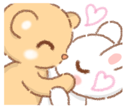 Bear Hug Rabbit Kiss | Yabe-LINE貼圖代購 | 台灣No.1，最便宜高效率的代購網