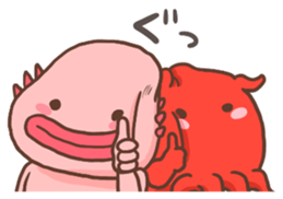 Axolotl and Opisthoteuthis depressa | Yabe-LINE貼圖代購 | 台灣No.1，最便宜高效率的代購網