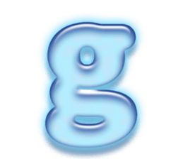 Roman lowercase glass letters blue stamp | Yabe-LINE貼圖代購 | 台灣No.1，最便宜高效 ...