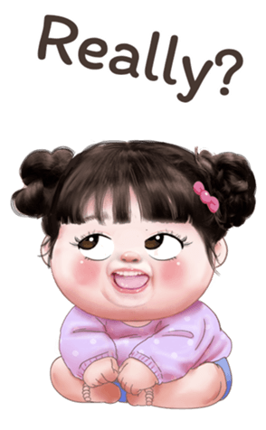 Tom Tam cute girl Big sticker (ENG) | Yabe-LINE貼圖代購 | 台灣No.1，最便宜高效率的代購網