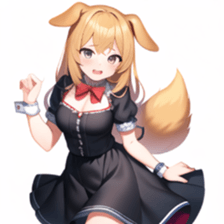 dog girl sticker | Yabe-LINE貼圖代購 | 台灣No.1，最便宜高效率的代購網