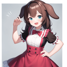 dog girl sticker | Yabe-LINE貼圖代購 | 台灣No.1，最便宜高效率的代購網