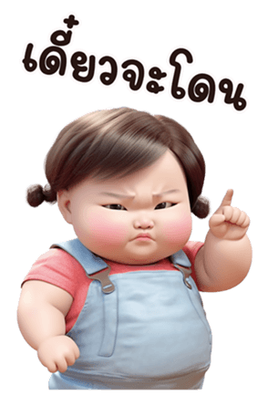 Baby Chubby girl 1 Big stickers | Yabe-LINE貼圖代購 | 台灣No.1，最便宜高效率的代購網