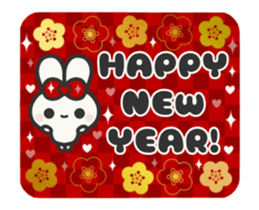 [A] PYON PYON RABBIT AKEOME [GOLD] | Yabe-LINE貼圖代購 | 台灣No.1，最便宜高效率的代購網