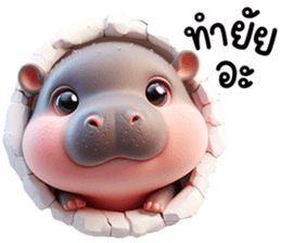 MooDoong Baby chubby Hippo 3 | Yabe-LINE貼圖代購 | 台灣No.1，最便宜高效率的代購網