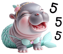 Pygmy hippo beautiful Mermaid | Yabe-LINE貼圖代購 | 台灣No.1，最便宜高效率的代購網