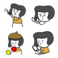 Miniature auntie. – LINE Emoji | LINE STORE