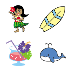 Hawaiian&Hula girl – LINE Emoji | LINE STORE