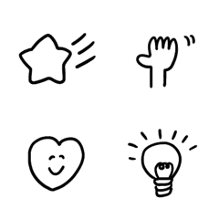 simple monochrome emoji | Yabe-LINE貼圖代購 | 台灣No.1，最便宜高效率的代購網