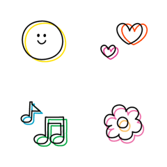 Cute Double Line Drawing Basic Set – LINE อิโมจิ | LINE STORE