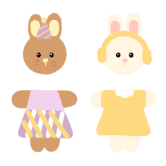 Bunny Dress up – LINE表情貼 | LINE STORE