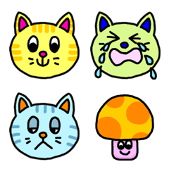 Neko&Kinoko Colorful Emoji – LINE Emoji | LINE STORE
