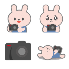 Rabbit and camera Emoji – LINE Emoji | LINE STORE