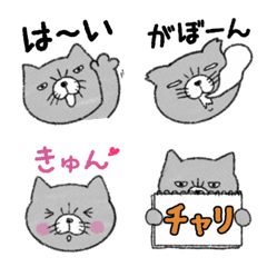 exotic - gray cat - Emoji – LINE Emoji | LINE STORE