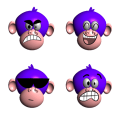 Purple Monkey – LINE表情貼 | LINE STORE